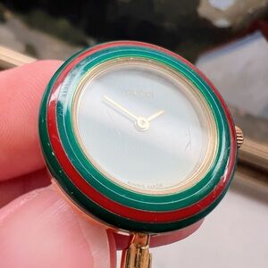 Gucci | Accessories | Vintage Gucci Changeable Bezel Watch Womens Gold ...